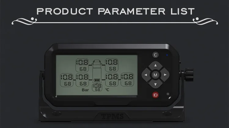 Tpms Truck Internal Pressure Sensor Tpms Display Tyre Pressure ...