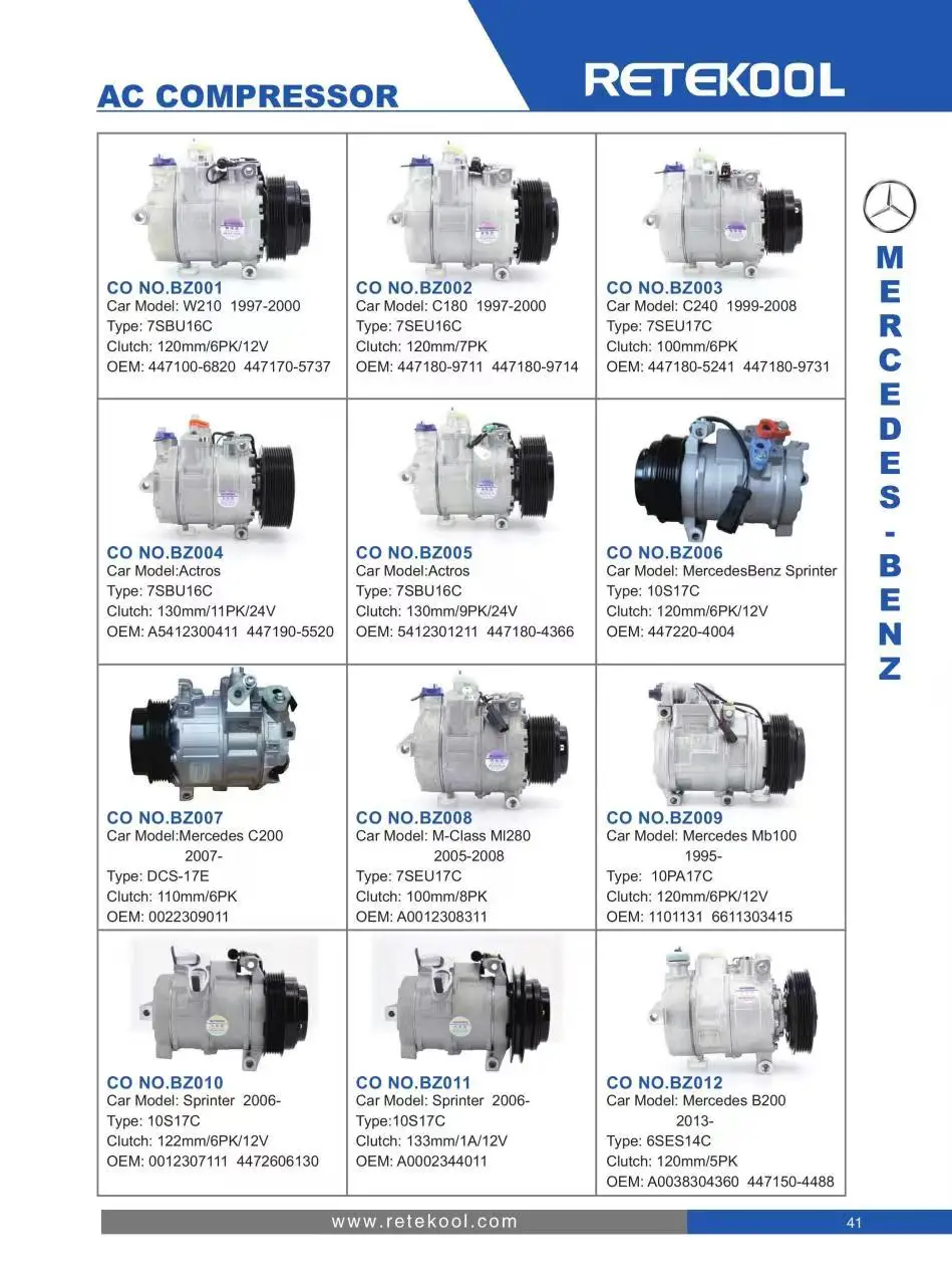 Ac Air Conditioner Compressor For Mercedes Benz W203 C180 C200 C230 ...