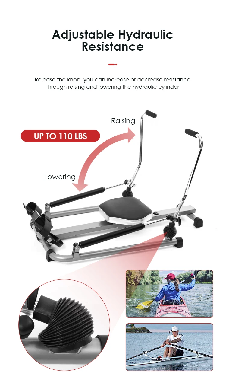 Household Sculls Hydraulic Small Rowing Machine Simple Rowing Foldable ...