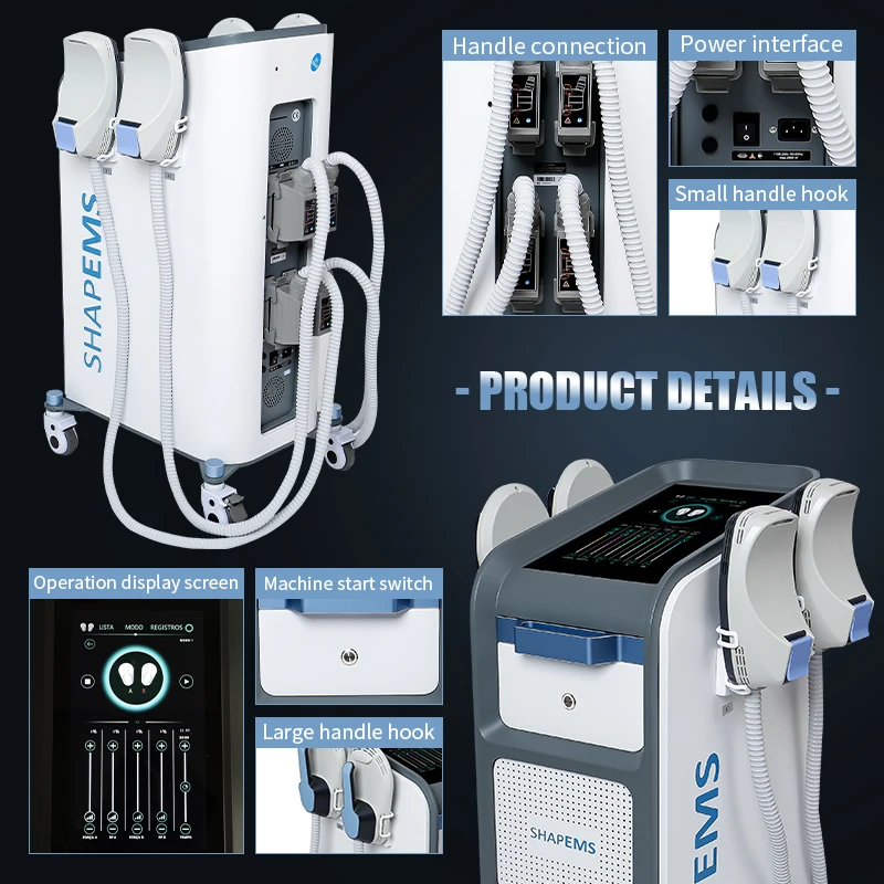 4 Handle emslim Building Muscle Stimulation Portable tesla Ems Body ...