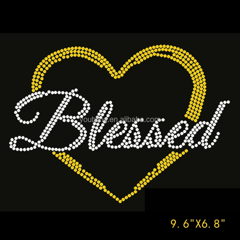 Custom Iron on Rhinestone Transfer - Faith & Bling Motif