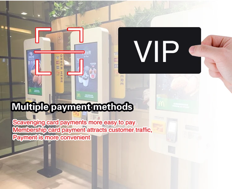 Desktop 15.6" 24 Inch Self Payment Machine for Fast Food