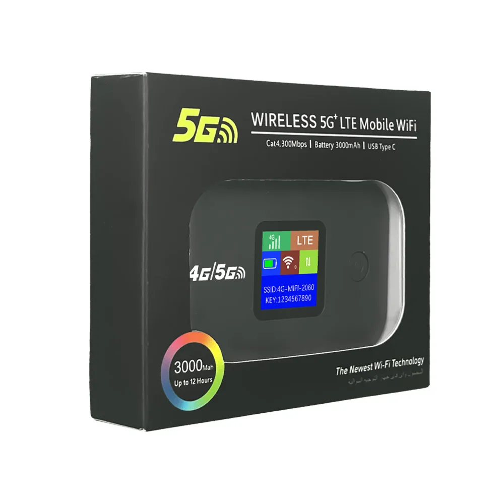 4G 5G wireless Potable Router color screen MIFI mobile WiFi 3000mAh Hotspot WIRELESS 4G LTE MTK ...