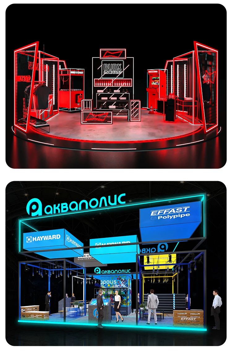 Exhibition Multistory Booth Metal Aluminum Frame Display Sampling Booth ...