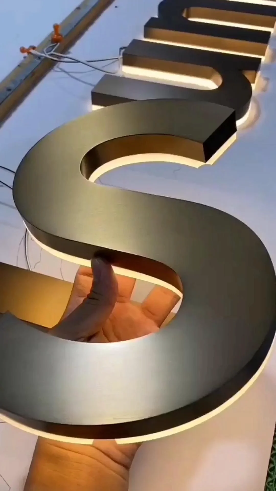 Snow Custom Outdoor Advertising Backlit Letters Stainless Steel Letter ...