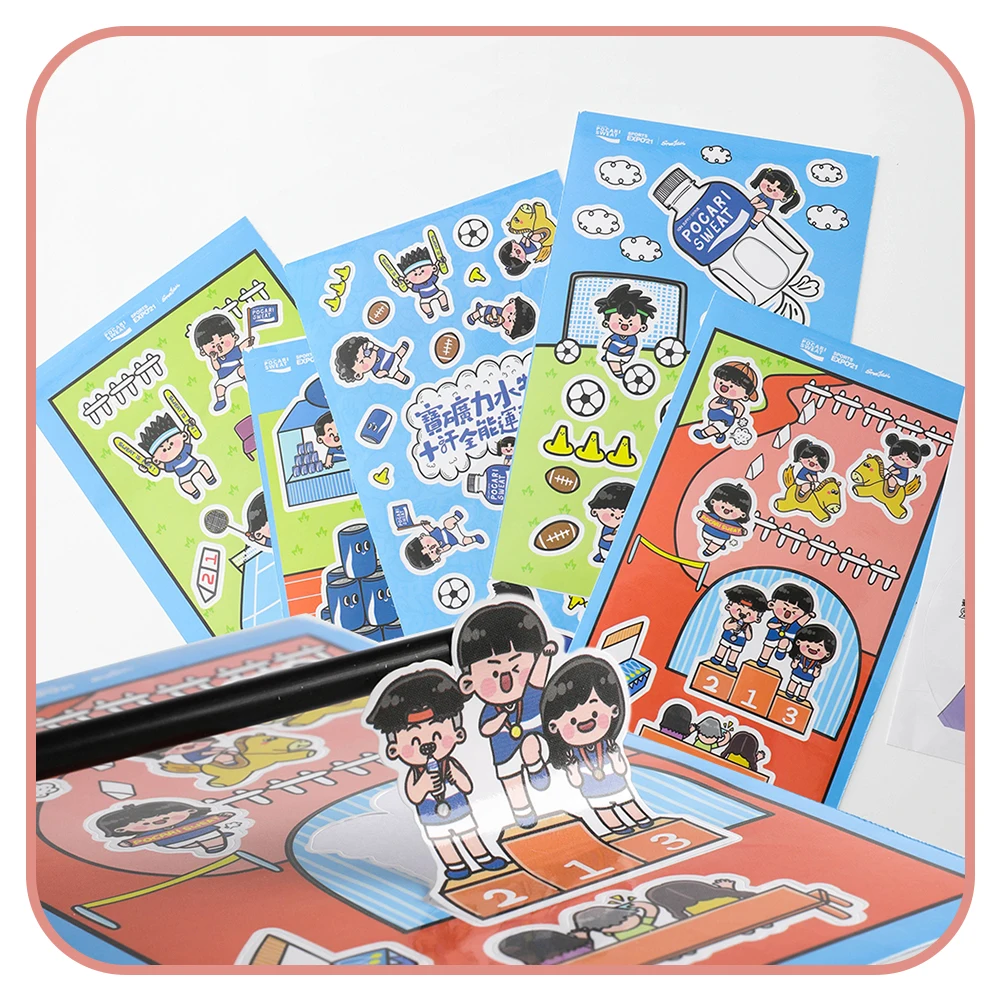 Custom Paper Vinyl Business Cartoon Sticker Sheets| Alibaba.com
