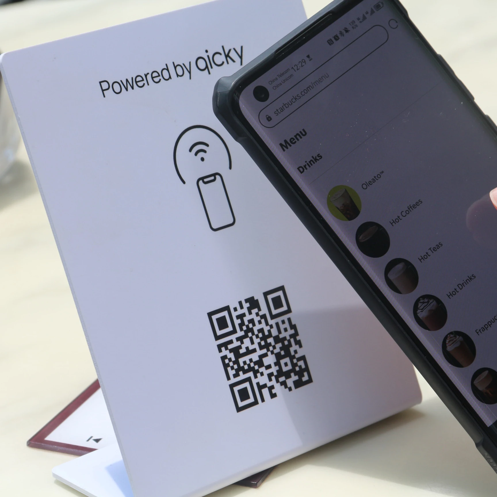 NFC Review and Menu Stand - Custom Acrylic NFC Tap Card