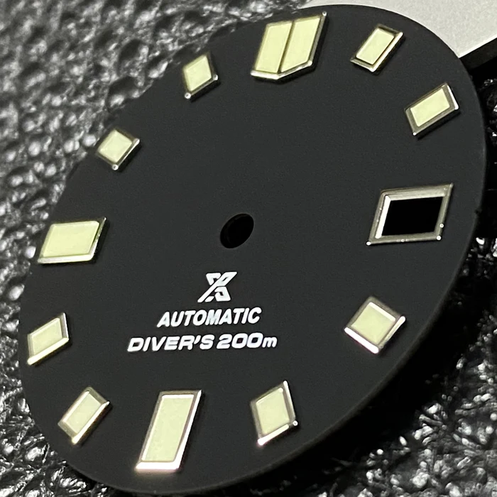 MOD Watch Parts 28.5mm Black SKX007 Sterile Watch Dial Luminous Mark ...