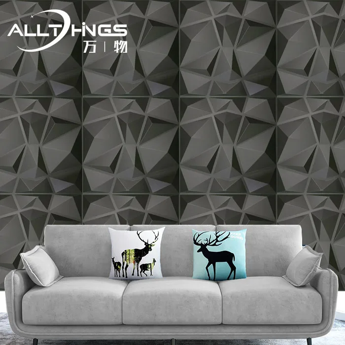 Matt Black Diamond Shape Wall Sheet 3d Pvc Wall Panel/sticker Interior ...
