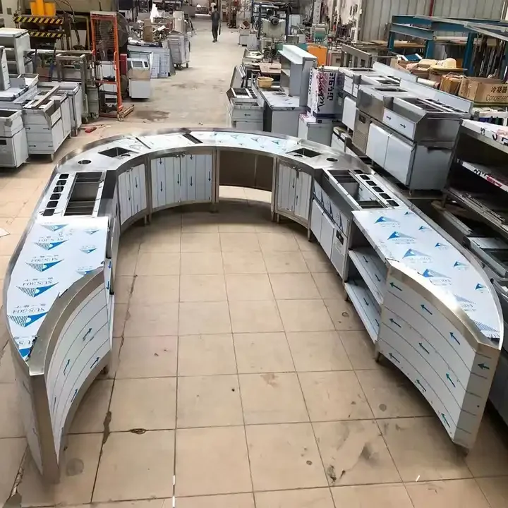 Luxury Commercial Cocktail Bar Station with Refrigerator