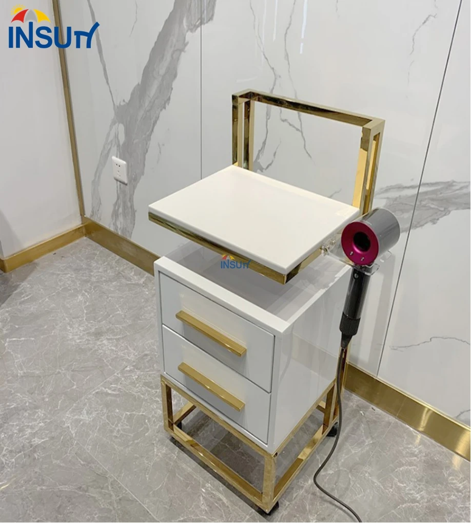 Modern Design Free Sample White Trolley Simple Small Gold and Black ...