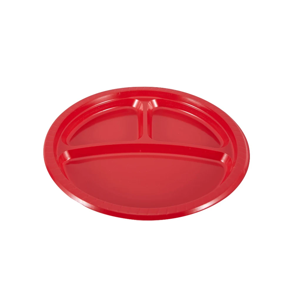 10 Inch 3 Compartment Divided Disposable Round Dinner Food Sectional ...