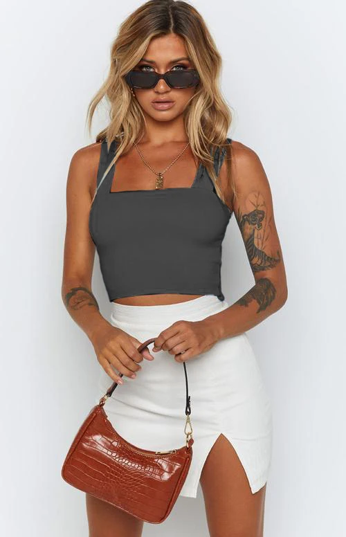 High Quality Shoulder Strap Ultra Short Sexy Casual Slim Tank ...