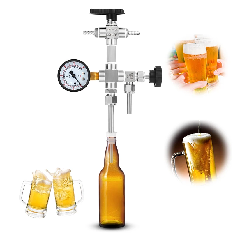 Beer Bottle Filler with CO2 Gauge - Eco-Friendly Homebrew
