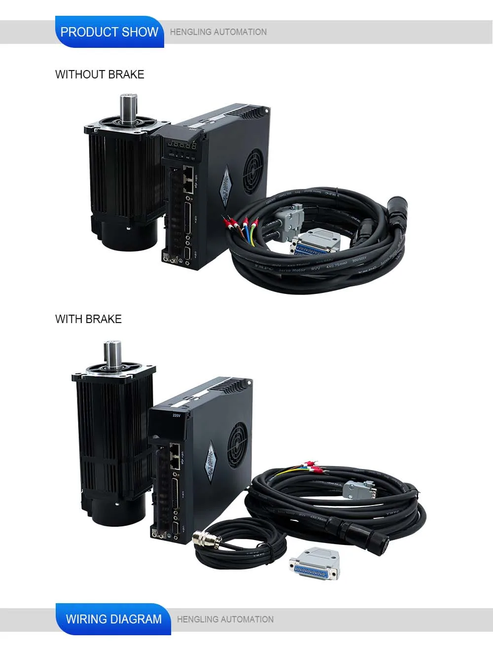 HLTNC 750w 3A 220v 2.4N 3000rpm Servo Motor for CNC Machines