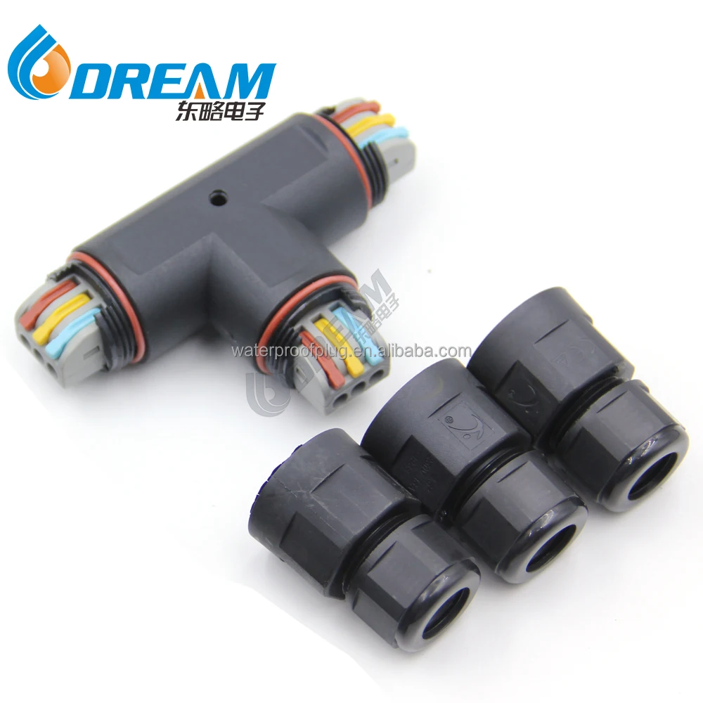 Quick Locking 2Ways Electric Wire Connector M20 Assembly Tee 25A AC ...