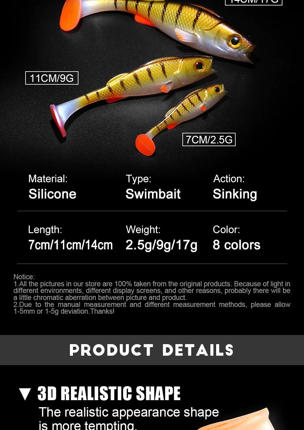 Sinking Soft Plastic Pike Swimbait Lure - Pvc Fishing Bait