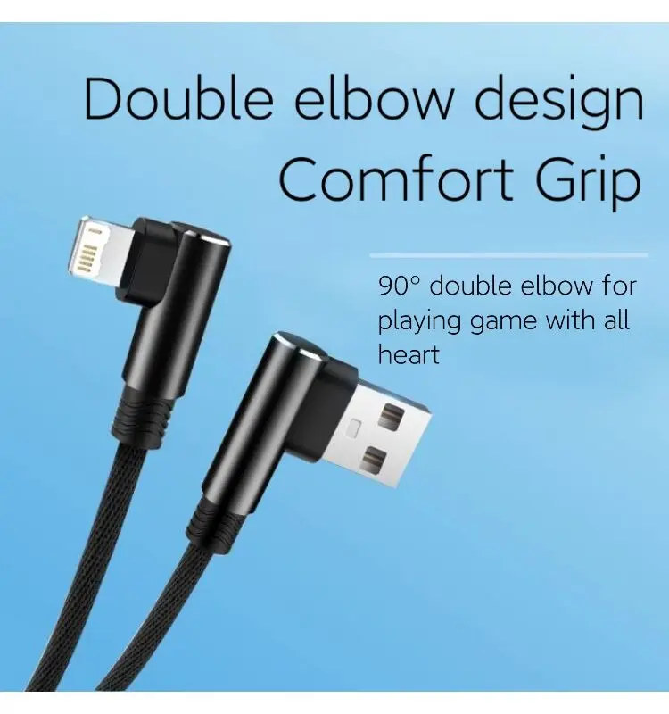 Factory Custom Double Elbow Design Intelligent Chip A To L Data Cables ...