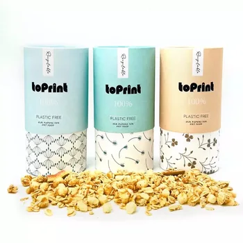 Custom Cereal Box Round Recycled Cardboard Cylinder Packaging Standard ...