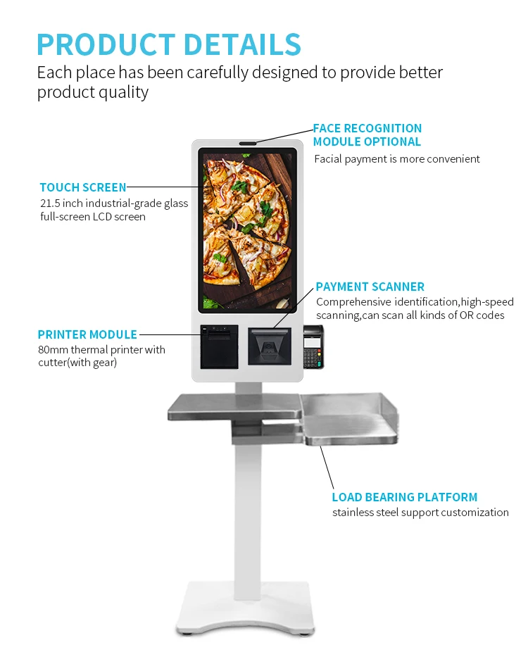 Barcode Reader Self-service Checkouts System 21.5" 24" 27" 32" Touch ...