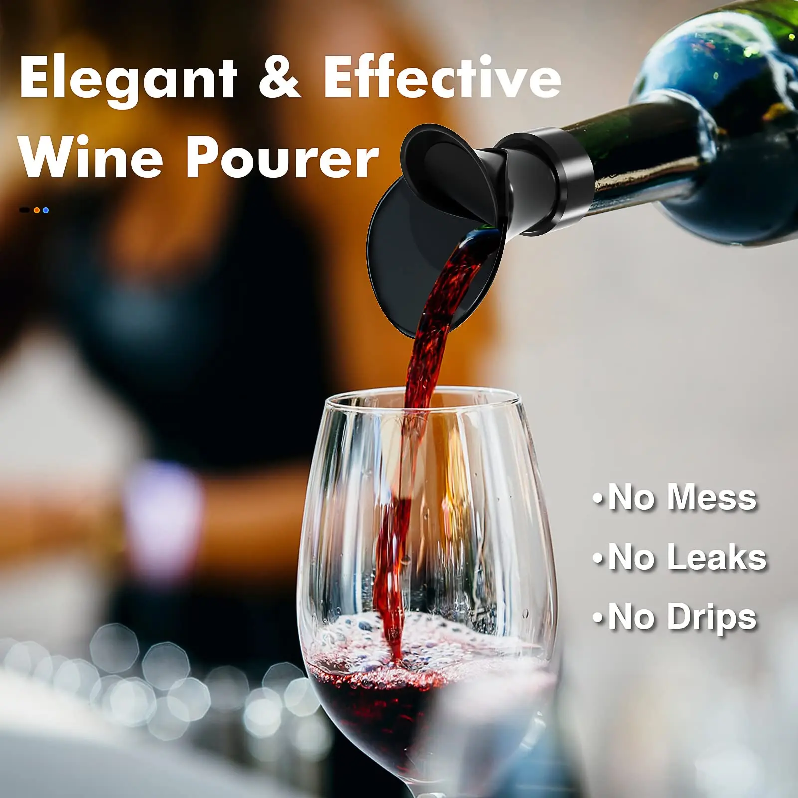 Tiktok Hot Selling New Design Black Flower Type 2 In 1 Bottle Pourer ...