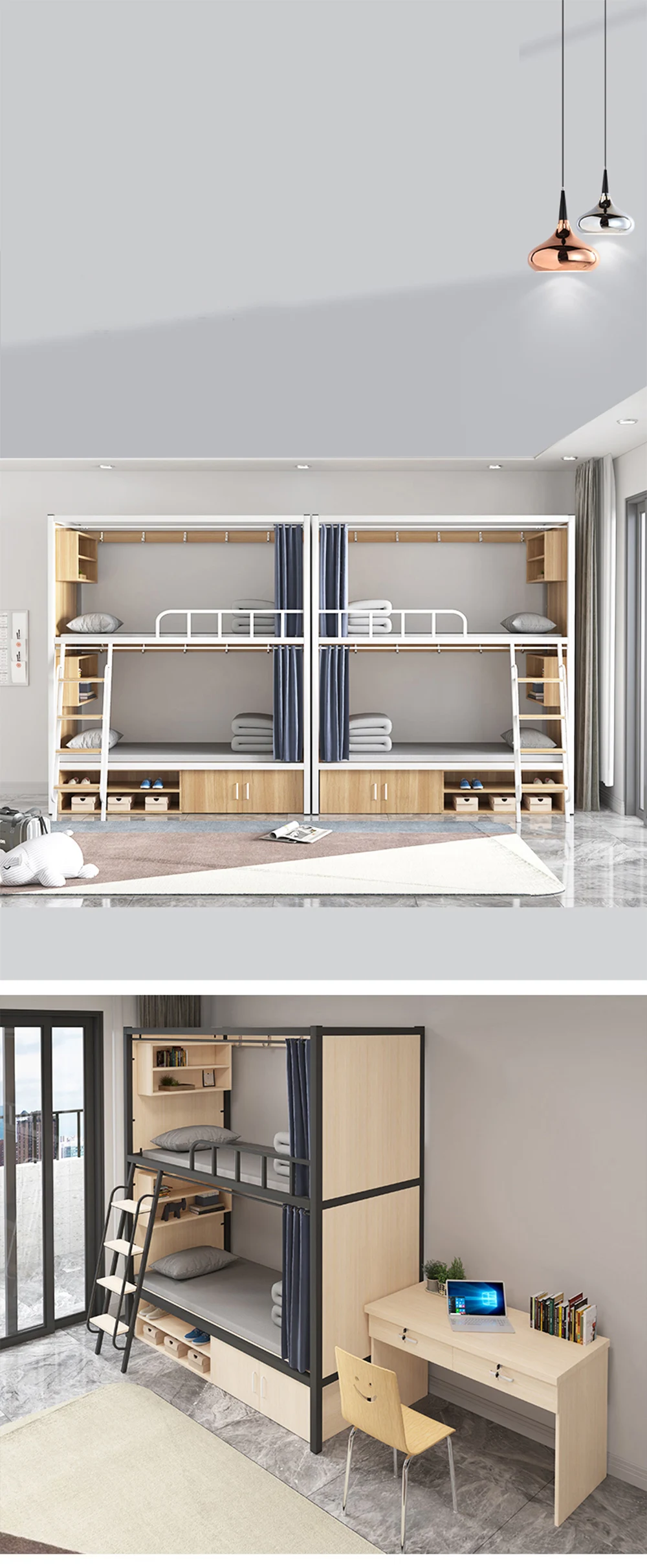 Durable Steel Metal Twins School Student Dormitory Hostel Bunk Bed With ...