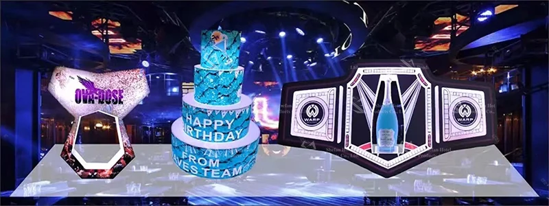 OEM Golden LED Bottle Presenters Modern Style Single for Champagne ...