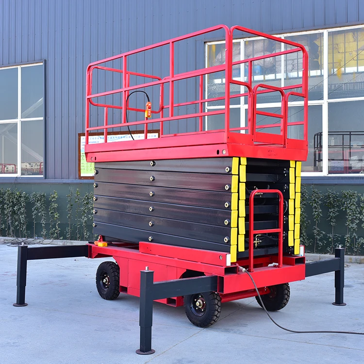 1000 Kg Manlift Scissor Lift Trailer 14 Meters 8 M China Mobile Scissor ...