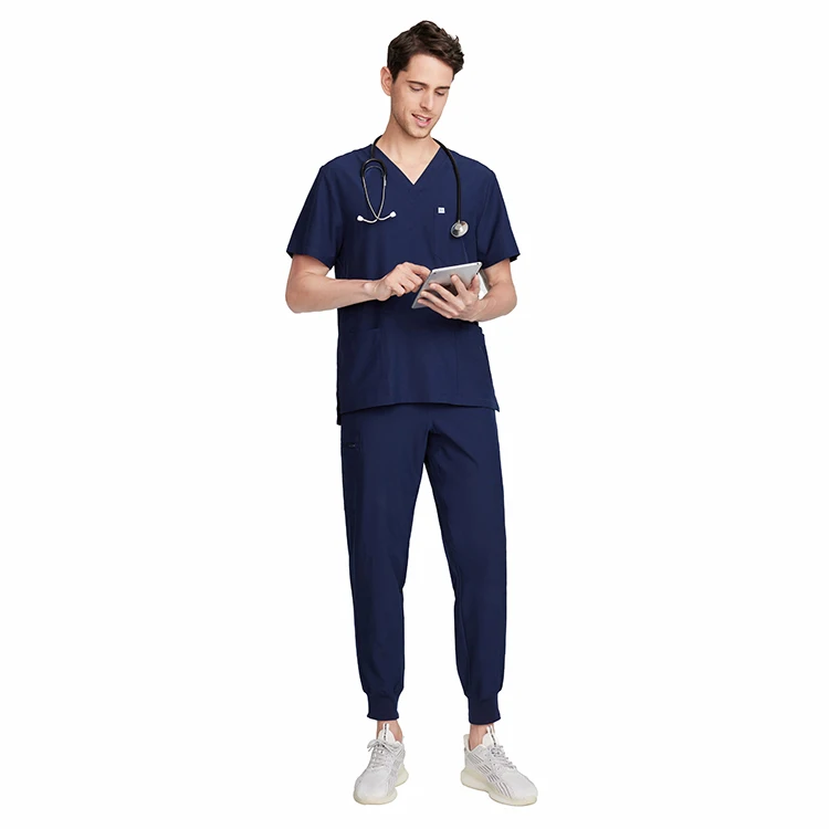 Men Scrub Medical Sets Wholesale Stretch Uniform Men Set Top And Pants ...