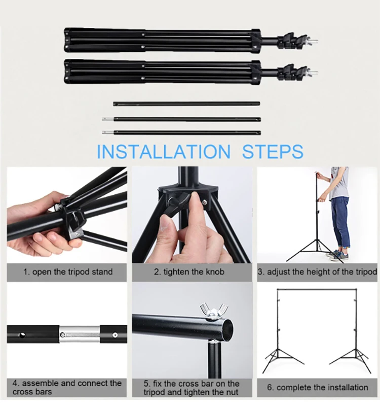 3x3m Photography Background Stand Paper Backdrop Frame For Photo Studio ...