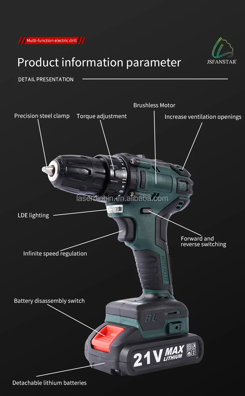 Best Rechargeable Battery Brushless Motor Usb Electric Drills Head ...