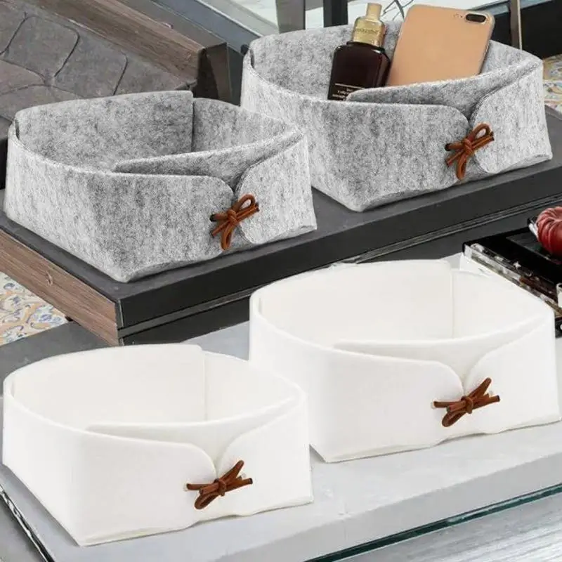 Wholesale Small Foldable Office Home Felt Muti Purpose Storage Baskets ...