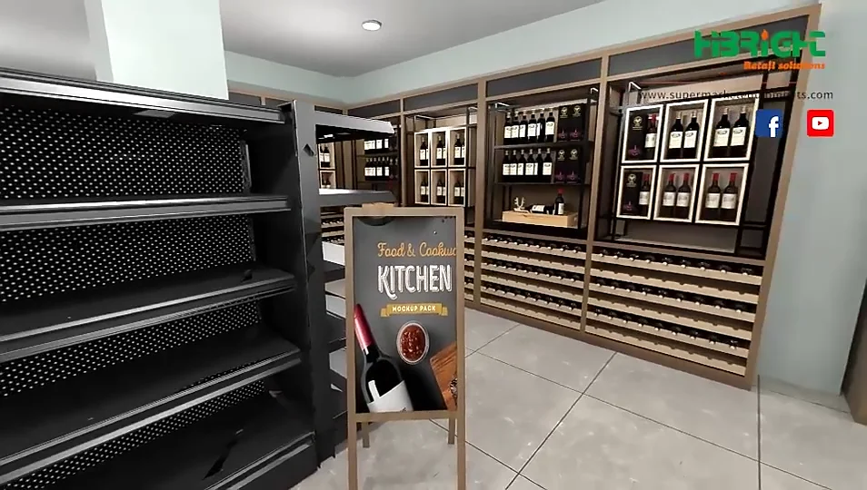 Heavy Duty Supermarket Convenience Store Grocery Shop Wall Commercial ...