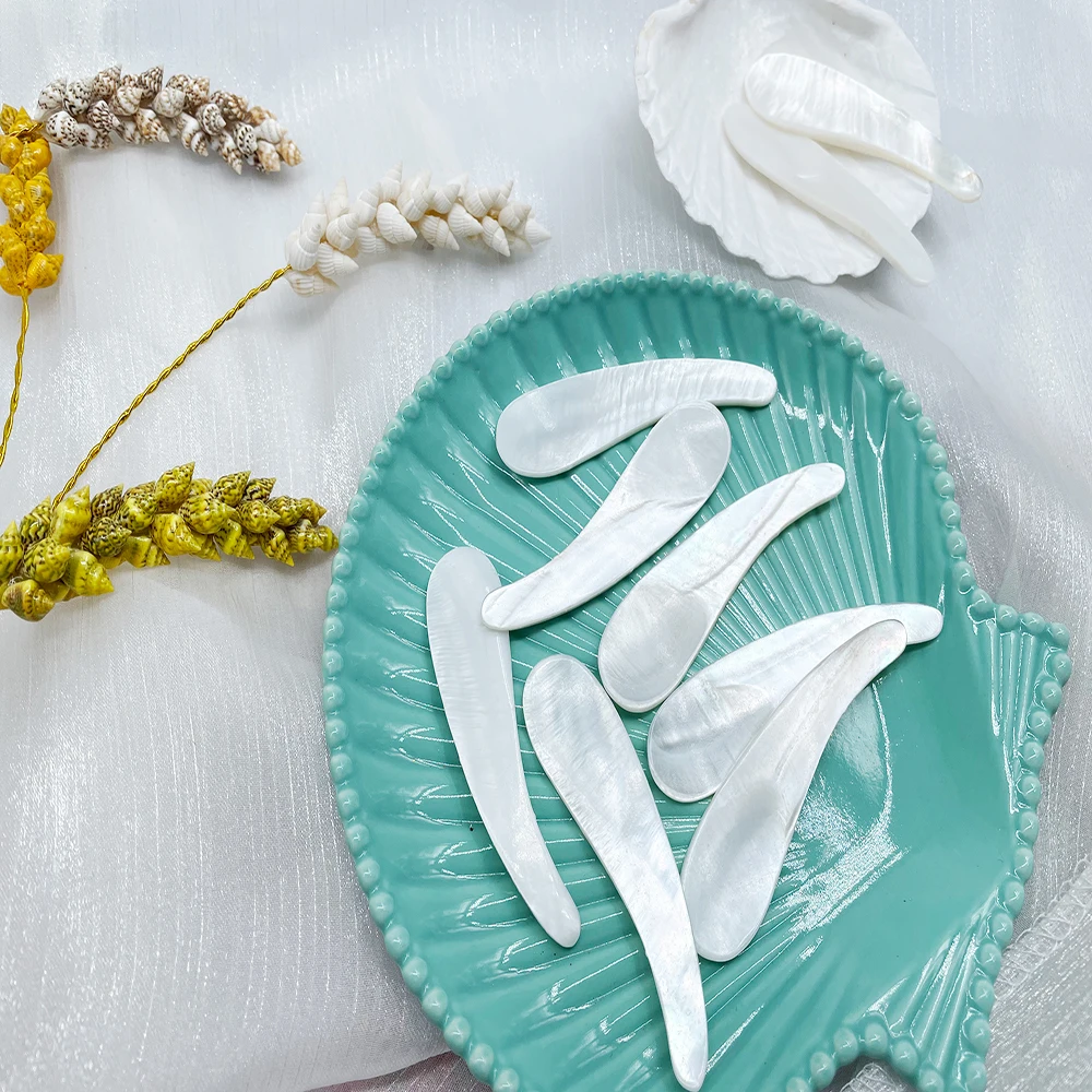 Polished Shell Facial Small Makeup Spoon Mother of Pearl Cosmetic ...