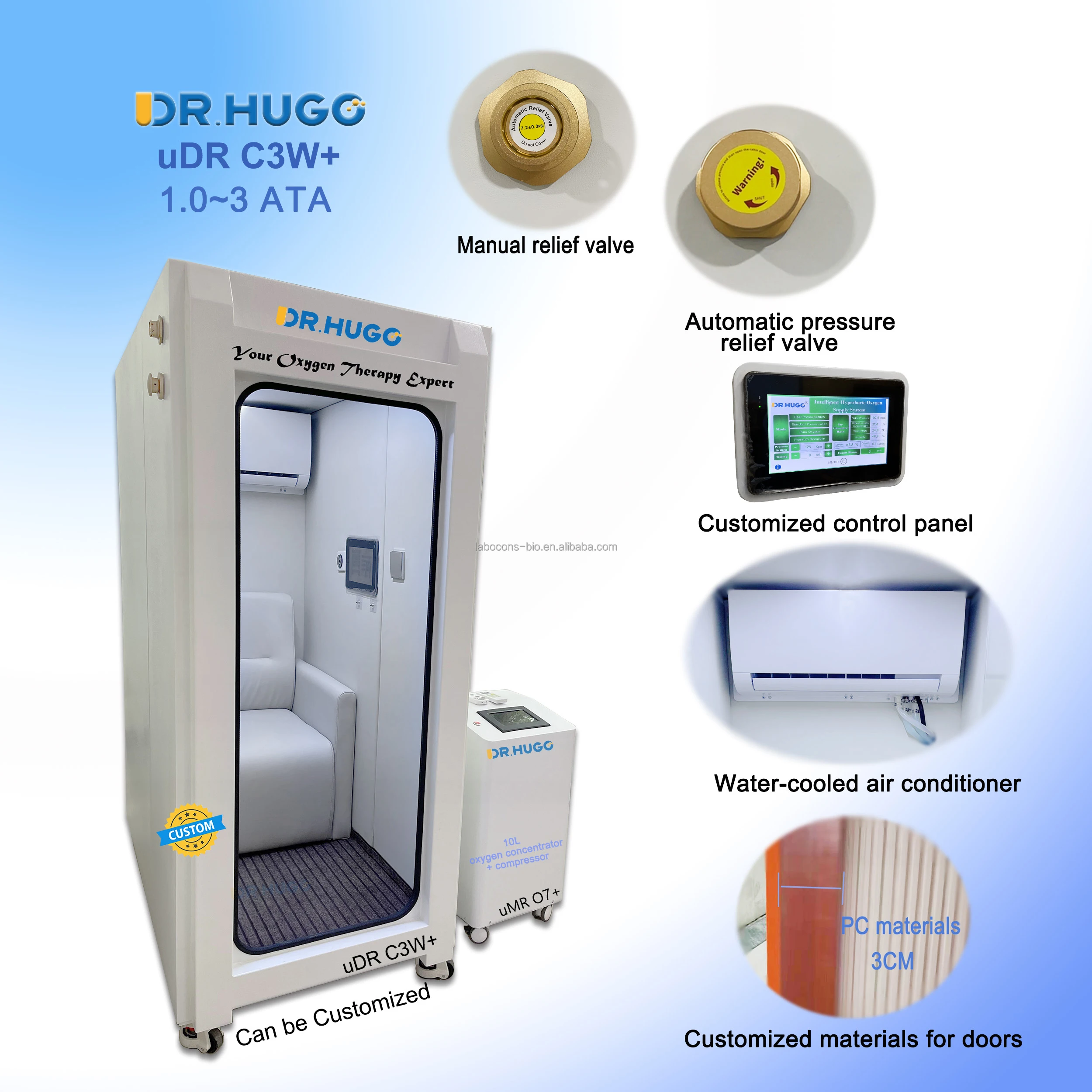 Dr.hugo Udr C3w+ Front View Oxygen Box Style High Pressure Chamber For ...