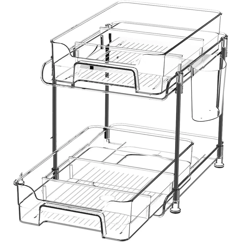 Multi-purpose Pull Out 2 Tier Clear Acrylic Plastic Under Sink ...
