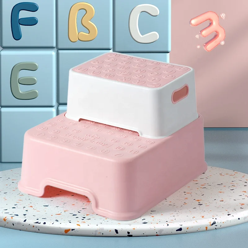 2 Step Stools Baby Potty Training Non-Slip Bathroom Children Potty Step ...