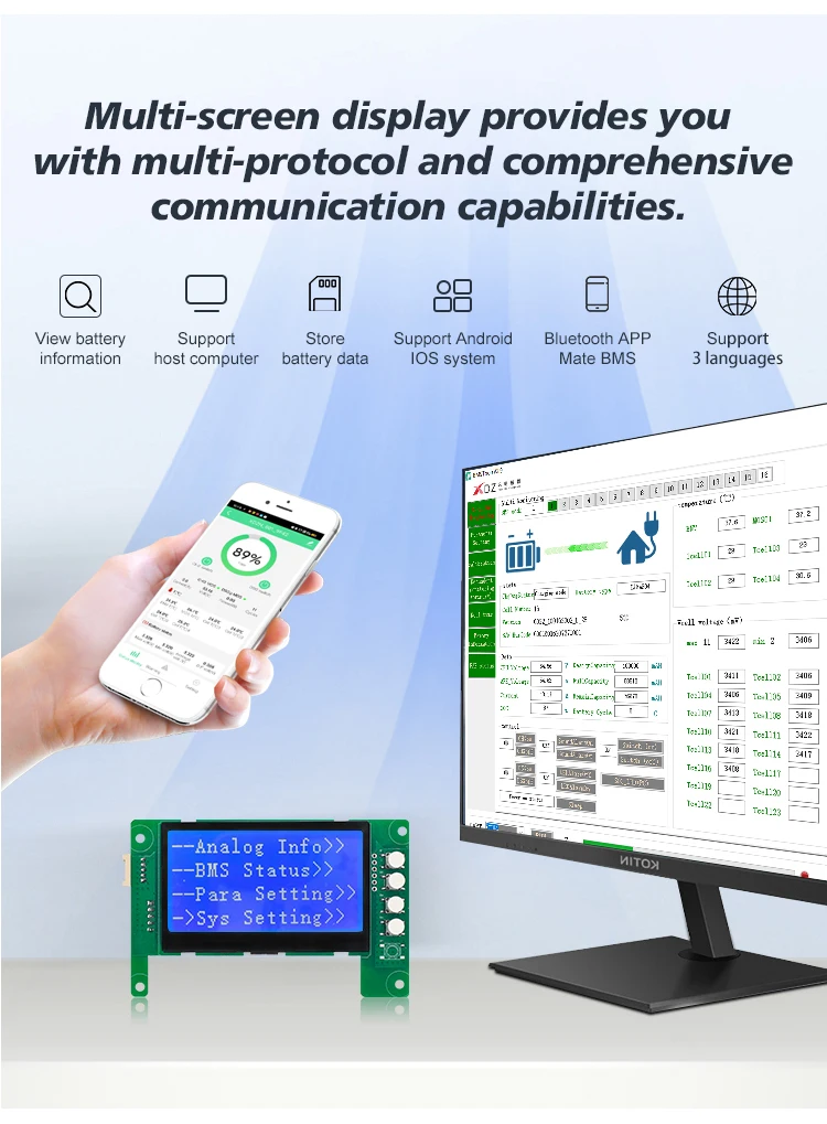 Tdt 8s 14s 15s 16s 24v 48v 100a 150a 200a Can/rs485/bt Industrial Grade ...
