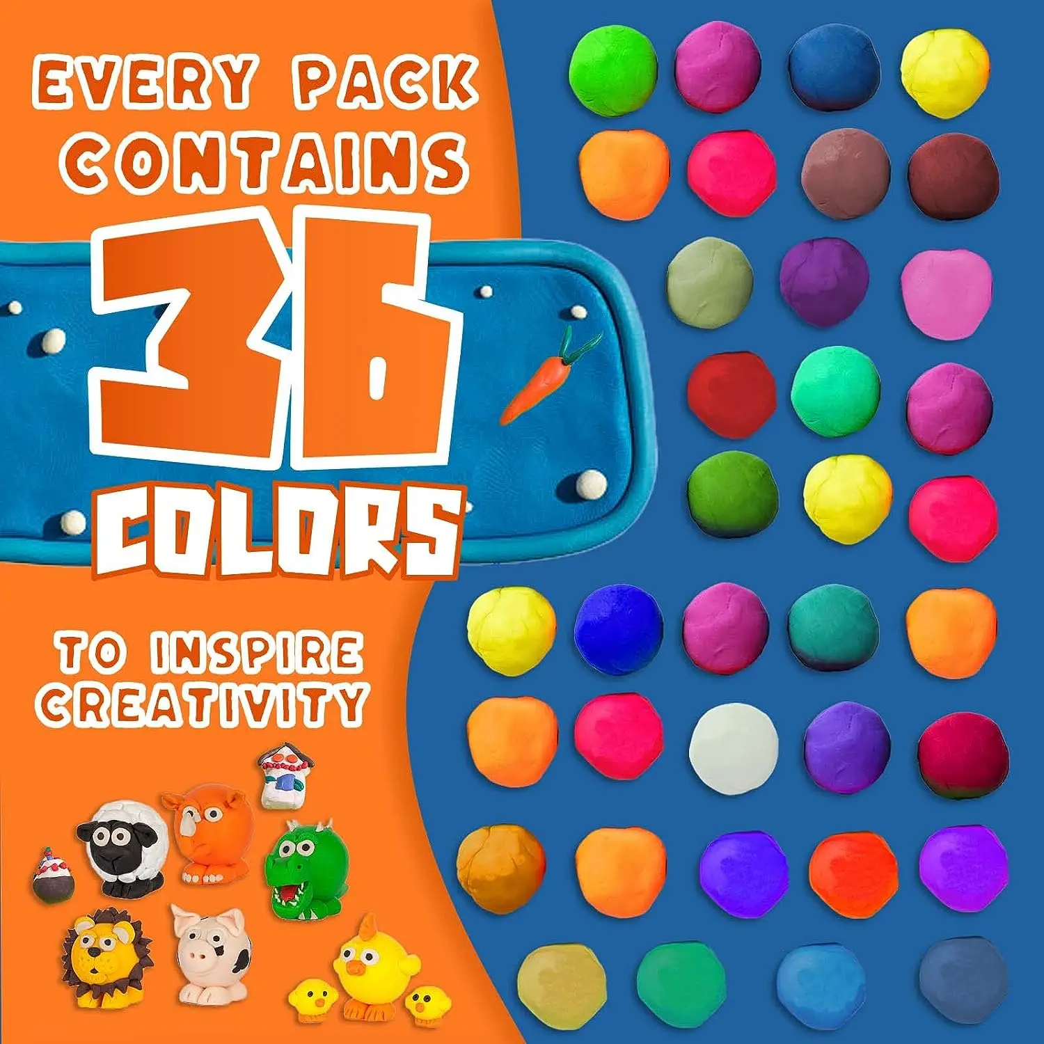 36 Colors Art Crafts Gift - Safe and Non-Toxic Modeling Clay