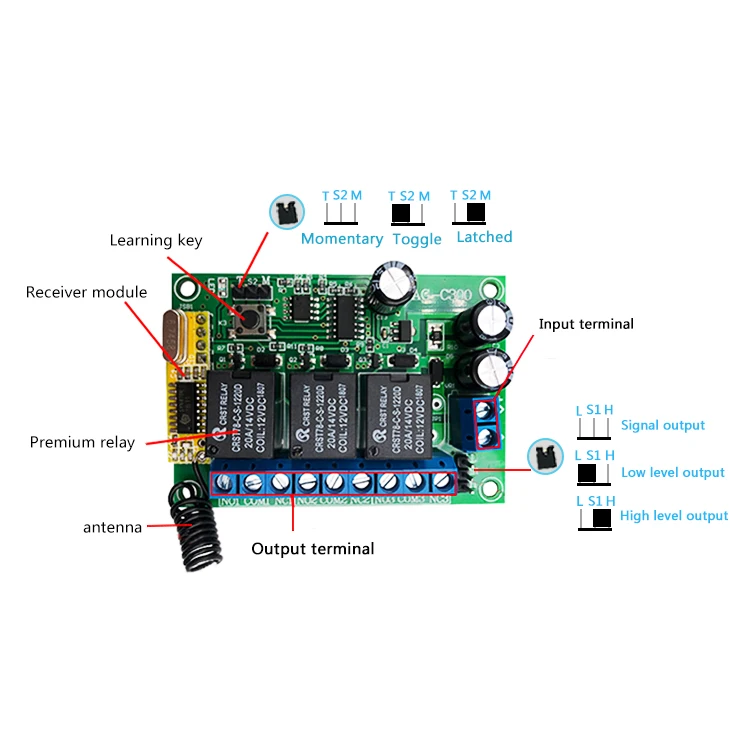 3 Channel Relay Module Remote Control Switch – 12V Motor Control ...