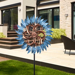6.5 Ft Large Outdoor Metal Wind Spinners Two-way Wind Sculptures For ...