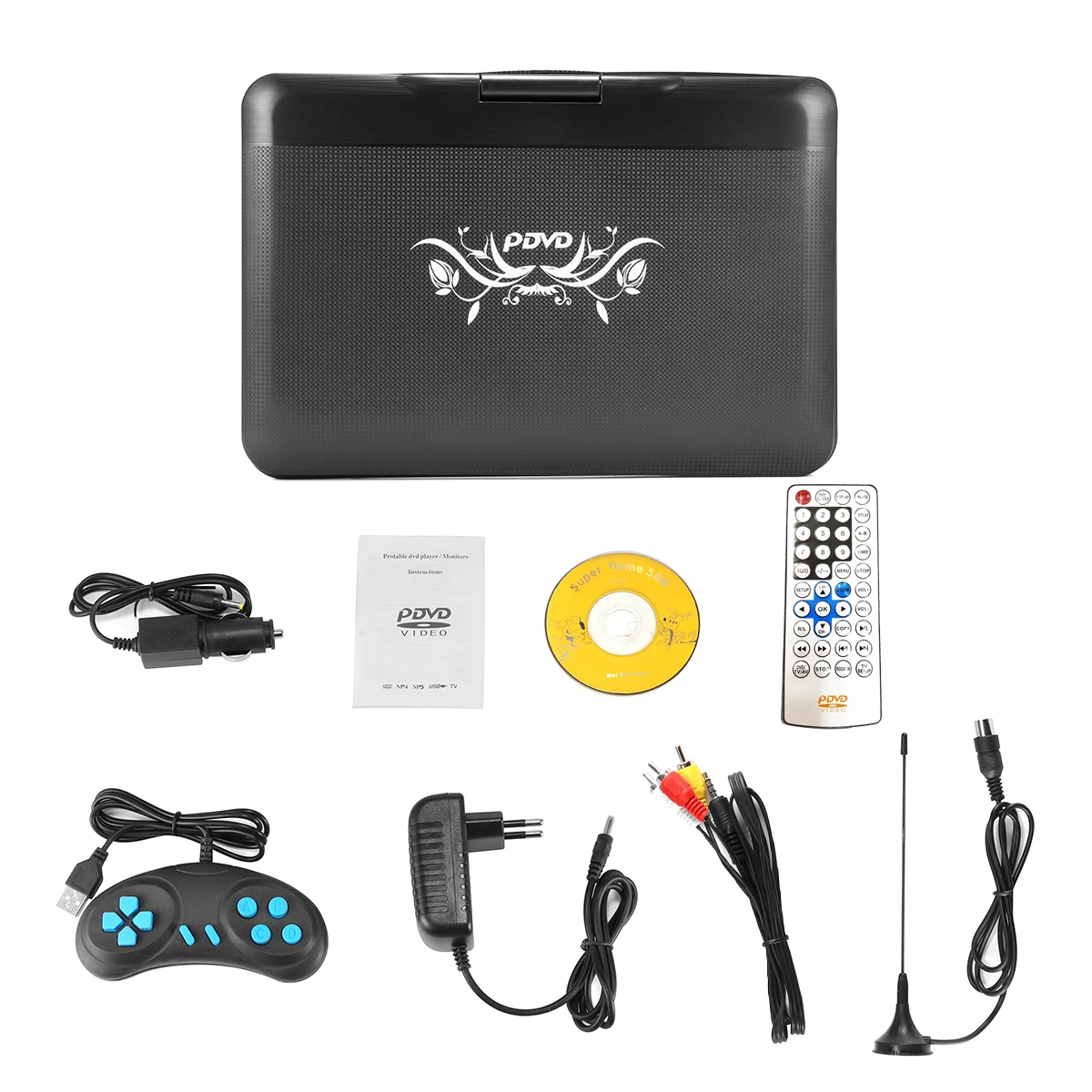 10-Inch Rechargeable Portable DVD Player With Swivel Screen & Car ...