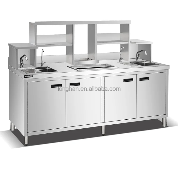 Stainless Steel Cocktail Station Bar Fridge with Adjustable Shelves ...