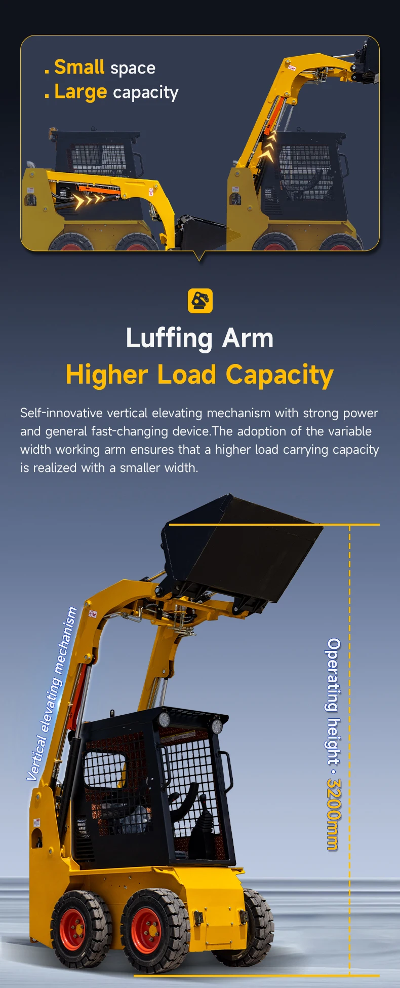 4-in-1 Cabin Skid Steer Loader - Attachments Included for Multi-Tasking ...
