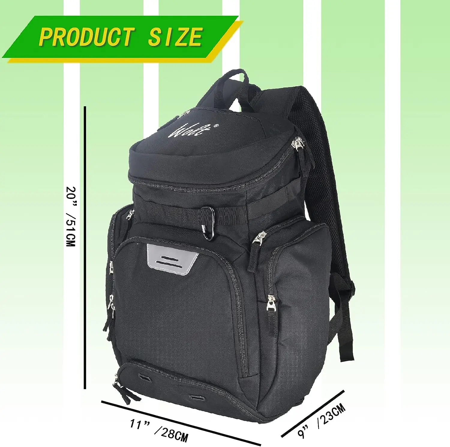 Customizable Backpack Ball Holder Shoe Compartment Casual Sports Backpacks Customizable Backpack ...