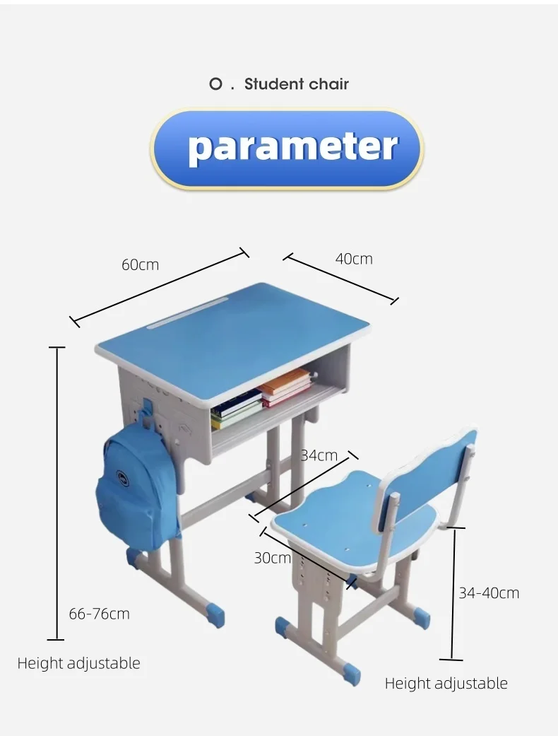 Modern Design Student Desk and Chair Set for School Study