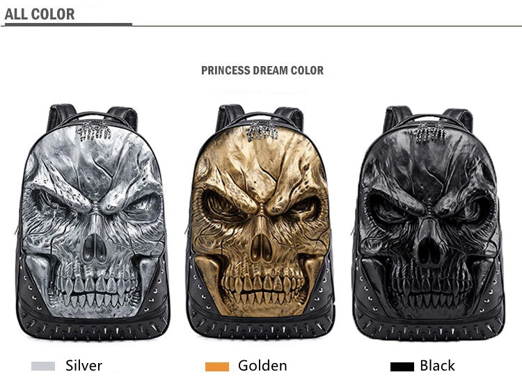 Halloween Skull Backpack - Stylish & Waterproof Handbag