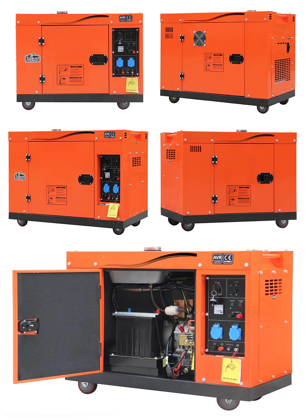 12kva Silent diesel Generator 220V/380V Single Phase/Double Voltage Soundproof 12kw Quiet Diesel ...