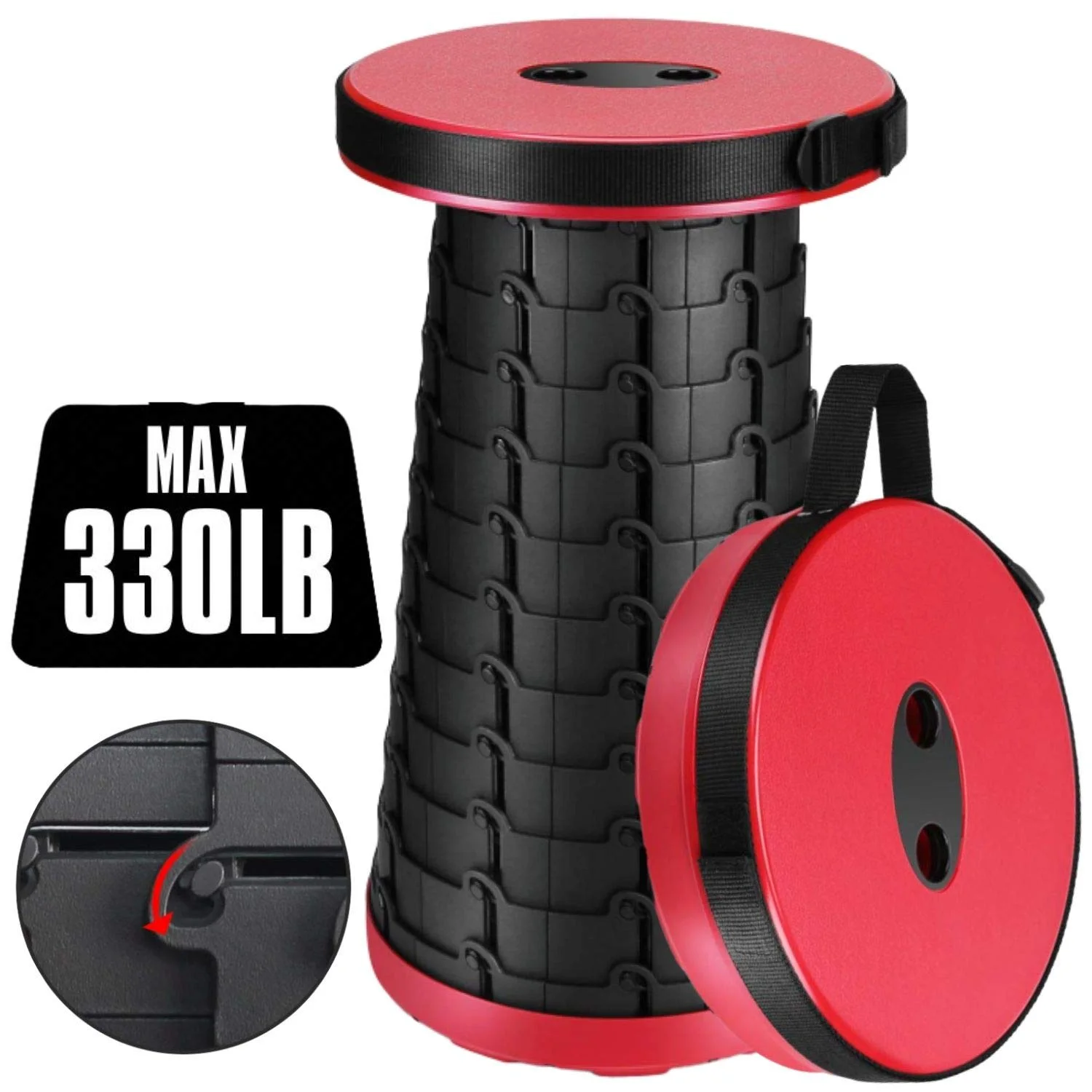 SHARIN Folding Stool - Portable Telescoping Seat for Camping