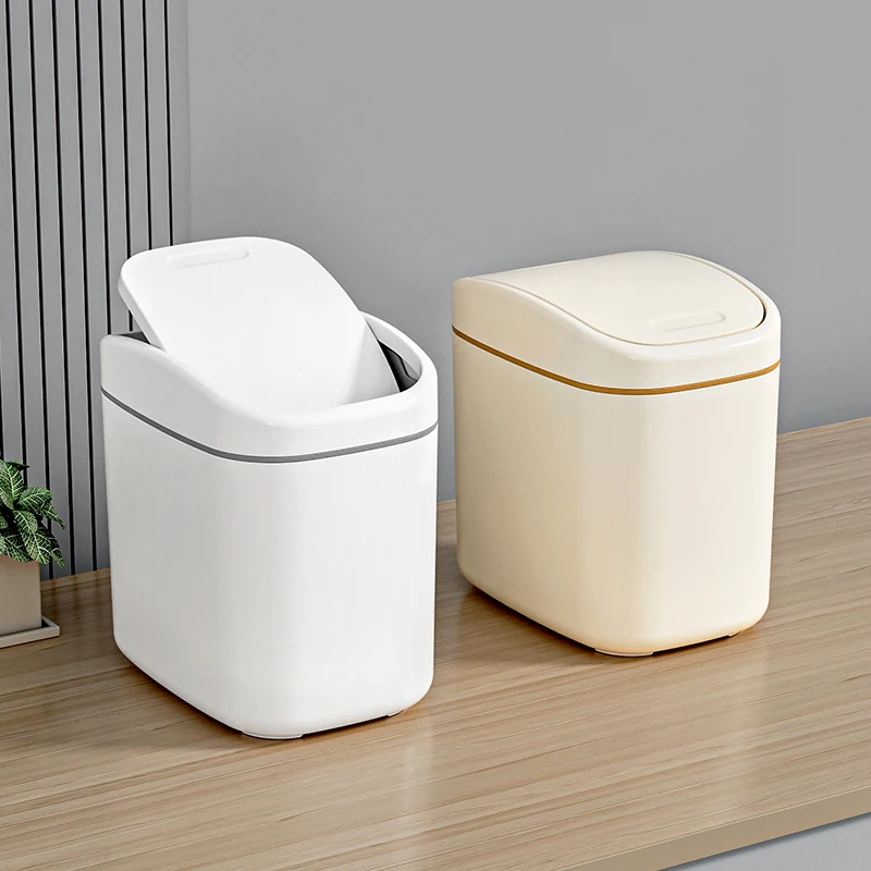 Office Kitchen Round Small Garbage Bin Cute Carton Open Trash Can - Buy ...